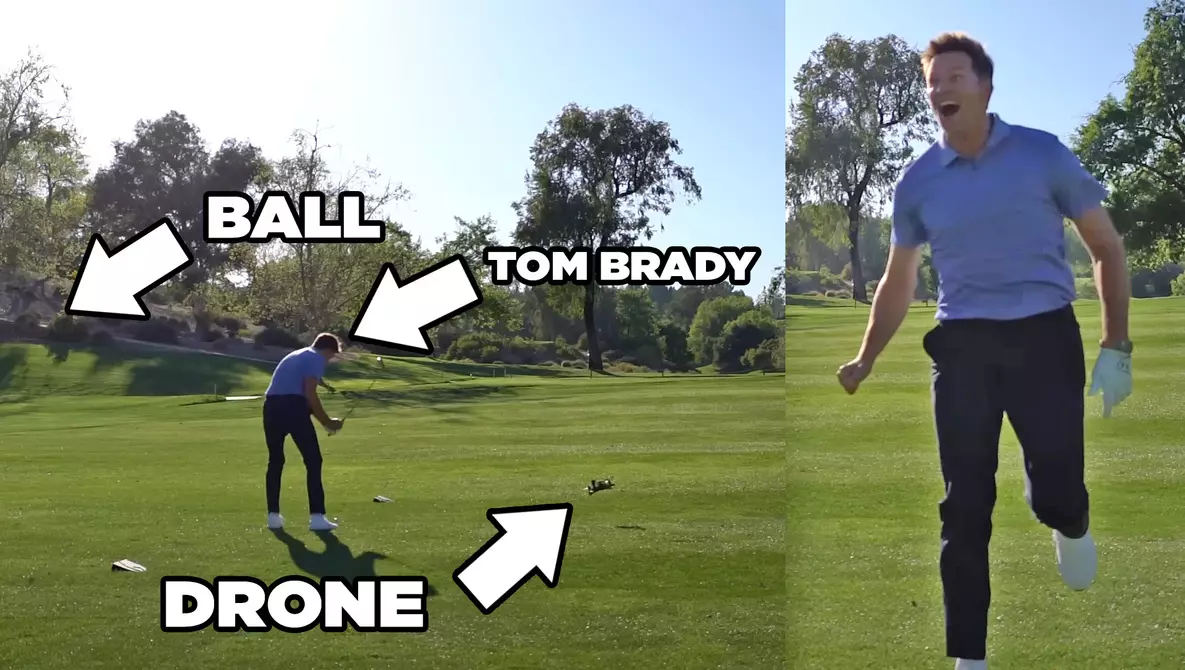 Lažne? Tom Brady zadene luknjo v enem v norem posnetku z dronom