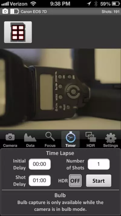 iPhone-Intervallometer und HDR-Funktion