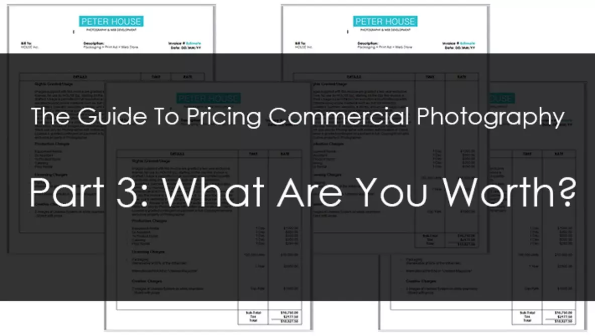 O Guia de Preços para Fotografia Comercial Parte 3: Quanto você vale?