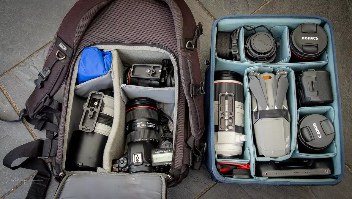 ¿Coloca su cámara en su mochila con o sin una lente adjunta?