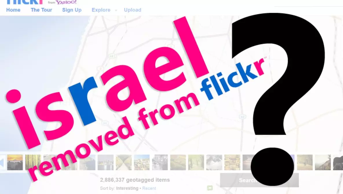 Israel verskyn nie meer op Flickr-kaarte nie [UPDATE: Is weer bygevoeg!]