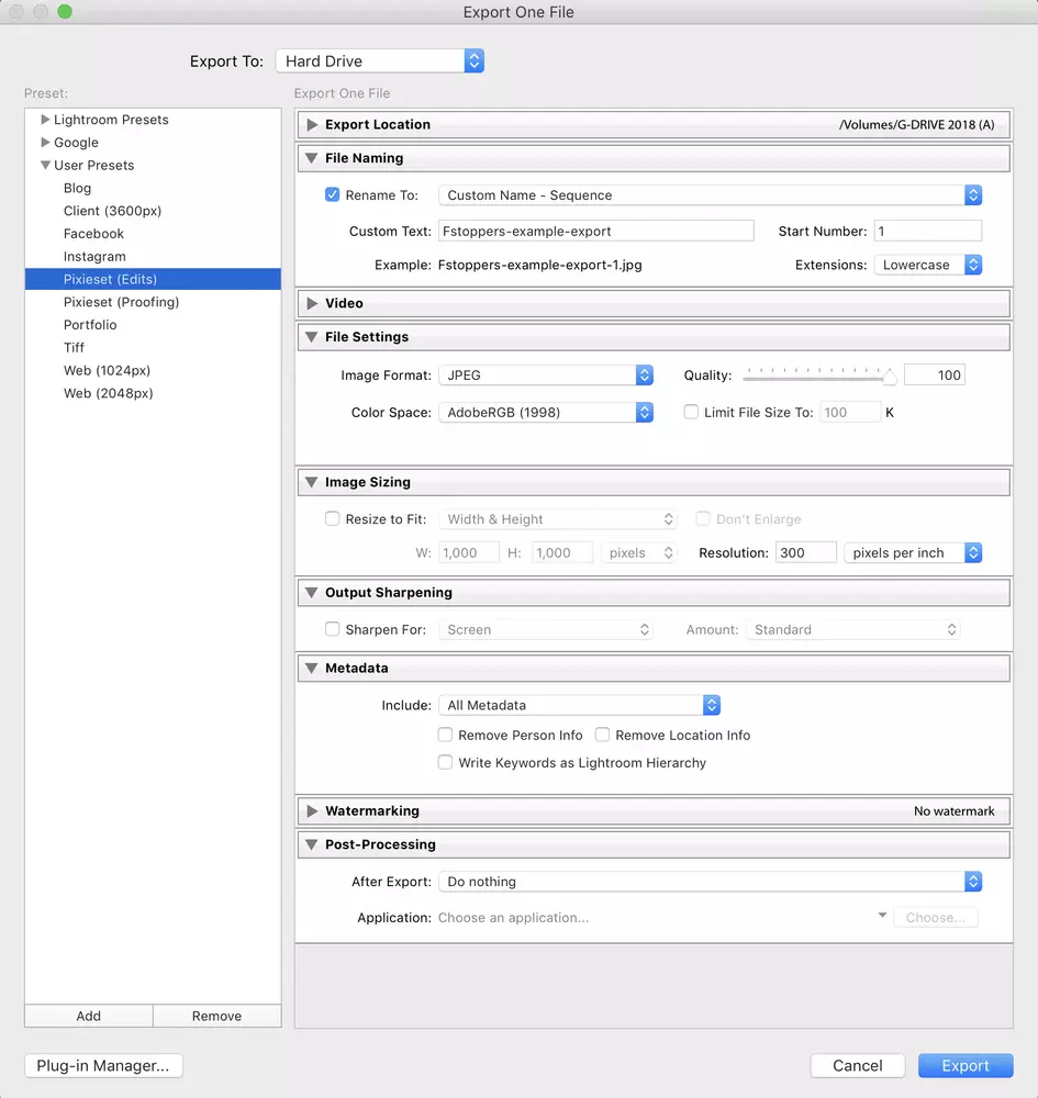 Beschleunegt Bildexportéiere mat Benotzervirstellungen am Lightroom Classic 2223_1