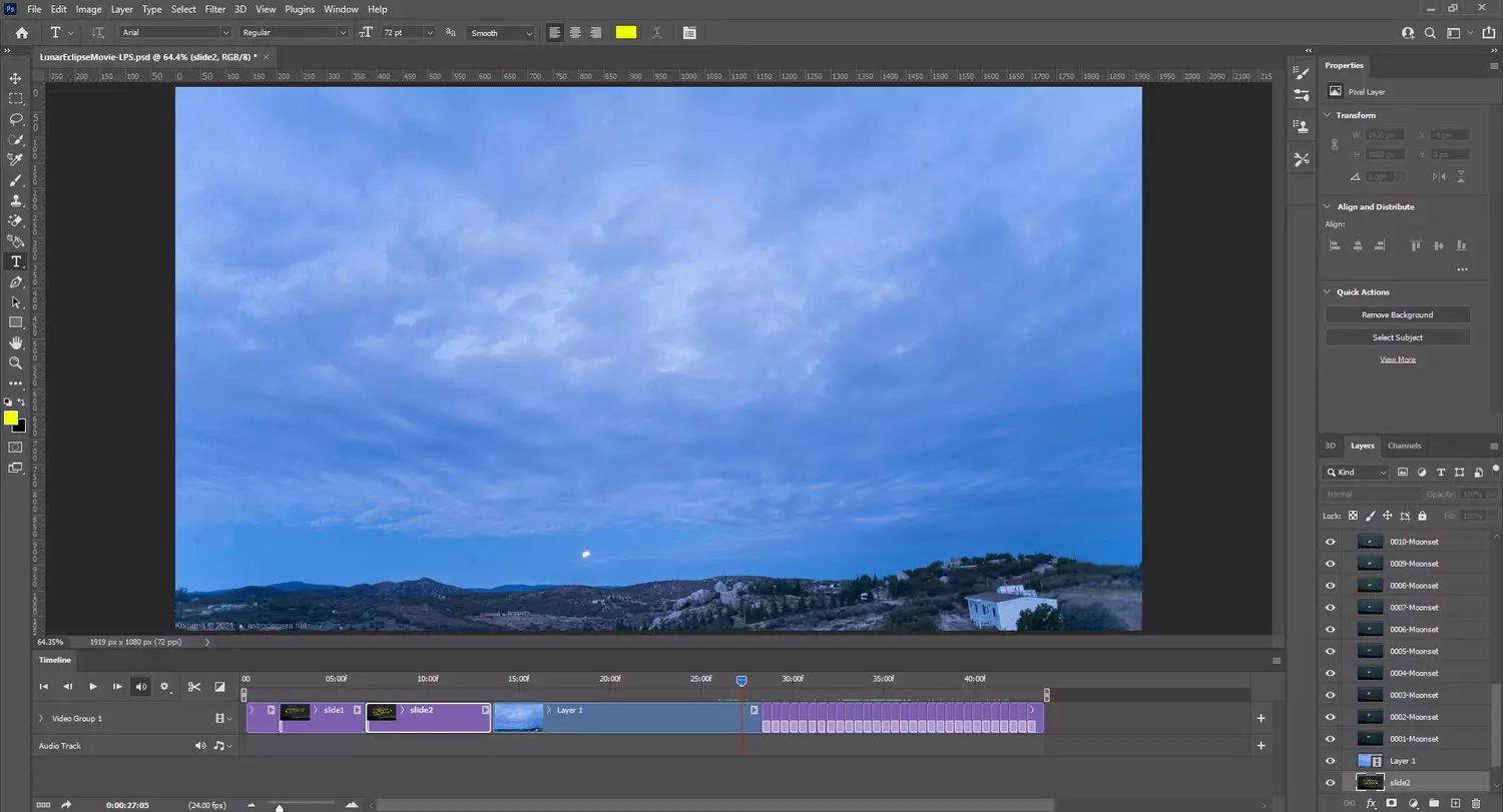 Tsim cov yeeb yaj kiab Time-Lapse nrog Lightroom thiab Photoshop 2588_3