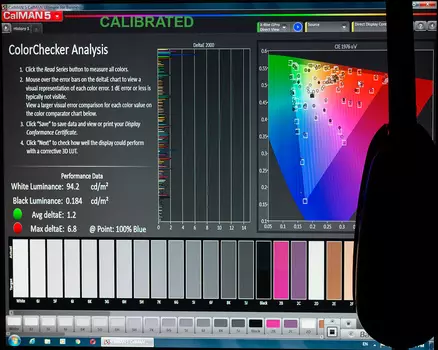 Resultados post-calibración do monitor Samsung TN