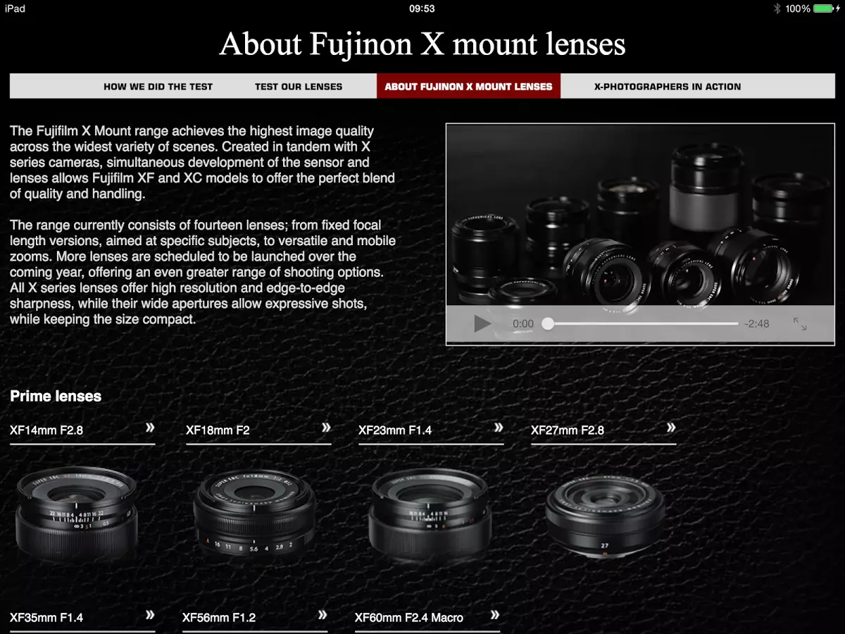 Fuji X Mount Lenses App Inokuita Kuti Uedze uye Kuenzanisa Malenzi Pasina Kusiya Sofa Yako 318643_1