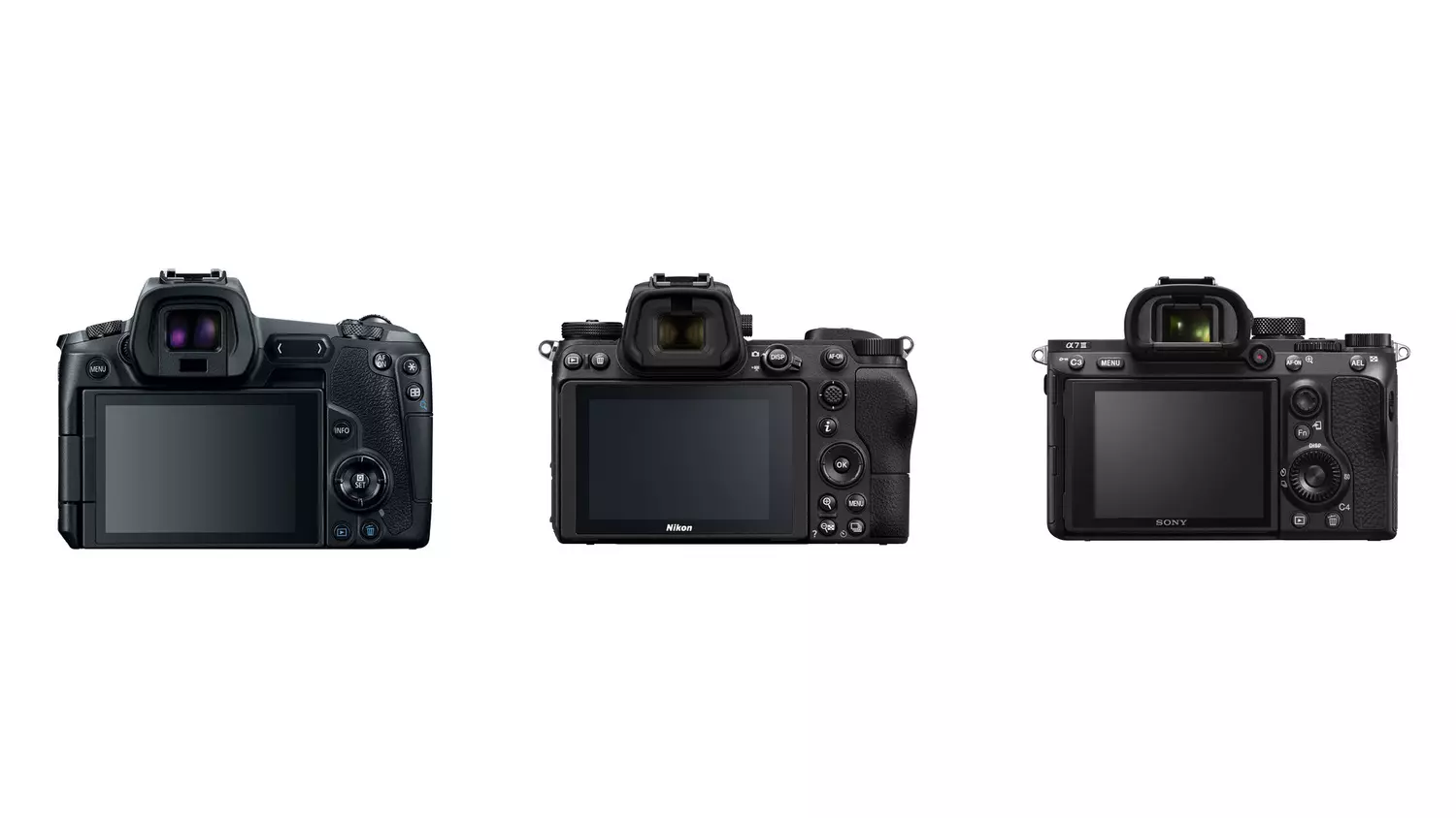 Be veidrodžių specifikacijų palyginimas ir aptarimas: „Canon EOS R“, „Nikon Z6“ ir „Sony a7 III“ 325525_1