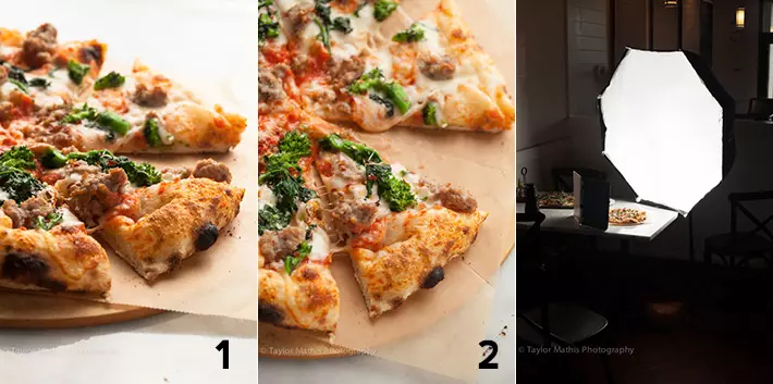 Ọkan_light_lighting_pizza_apẹẹrẹ