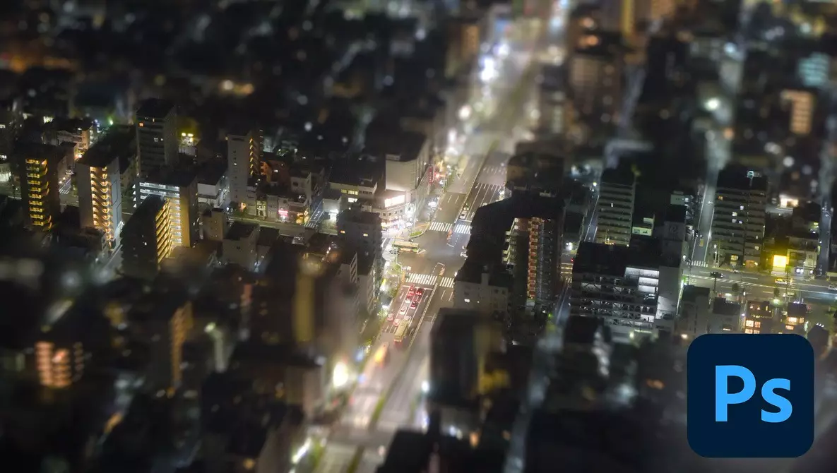 Chỉnh sửa Hiệu ứng Nghiêng-Shift của Thành phố Đồ chơi Chế độ xem từ trên không trong Photoshop CC