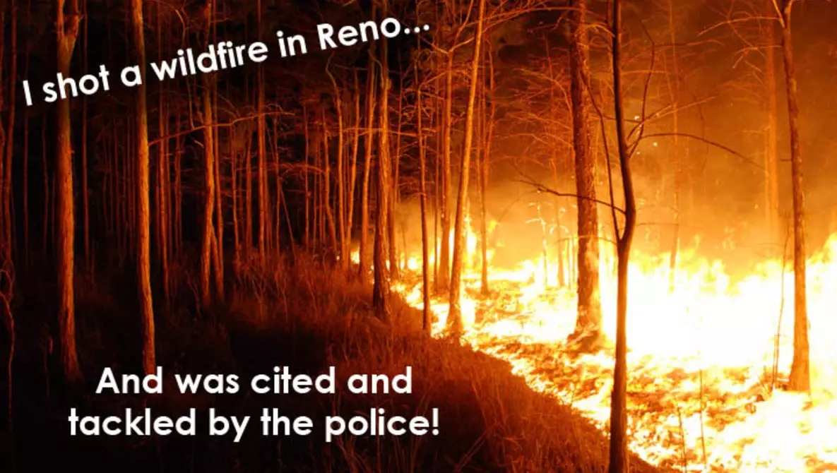 Nevada jurnalisti Reno yaxınlığında meşə yanğınlarını işıqlandırarkən polis tərəfindən idarə olundu